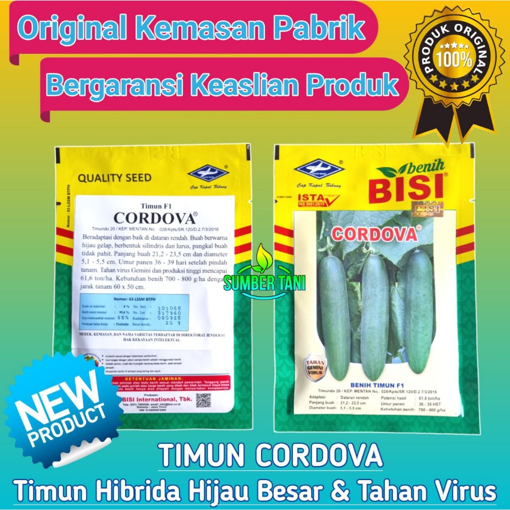 Jual Benih Timun CORDOVA F1 20gram - Mentimun Hibrida Tahan Virus (EXP ...