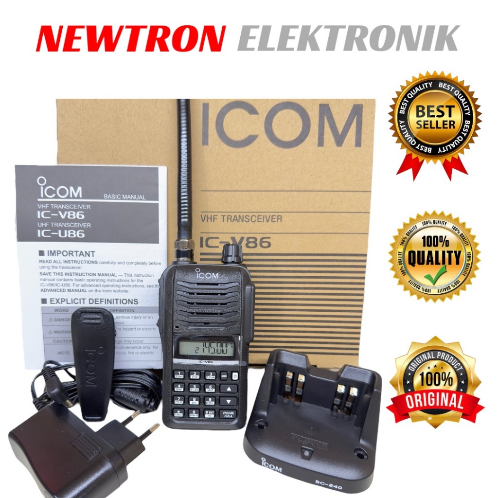 Jual HT ICOM IC-V86 VHF Radio Handy Talkie ICV86 Walkie Talkie | Shopee Indonesia