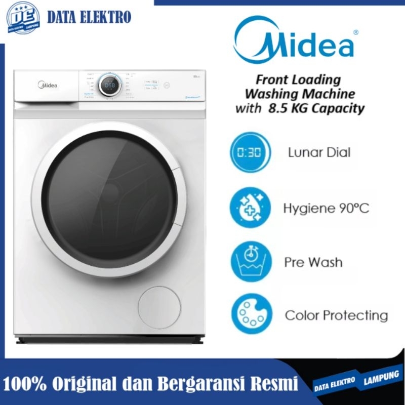Jual Mesin Cuci Midea Front Loading 8.5 Kg Inverter MF100W85B Garansi ...