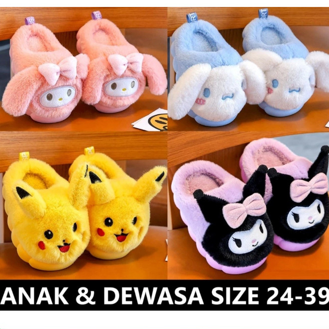 Jual SD11 2025 Sandal Sendal Selop Bulu Sanrio Original import Sanrio Kuromi Cinnamoroll My ...