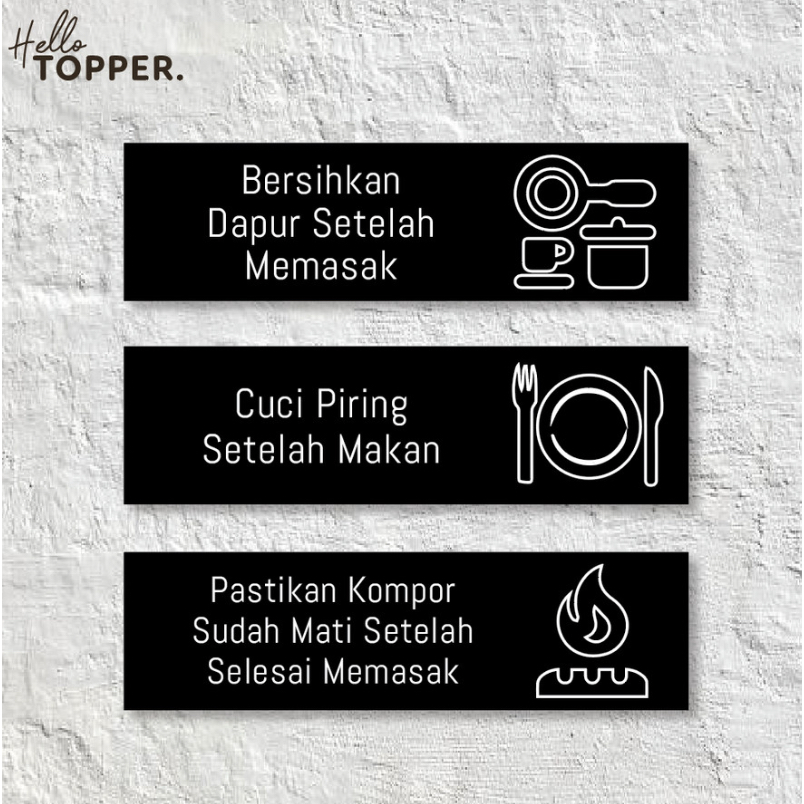 Jual Signage Peraturan Dapur Akrilik Sign Board Label UV Print Acrylic ...