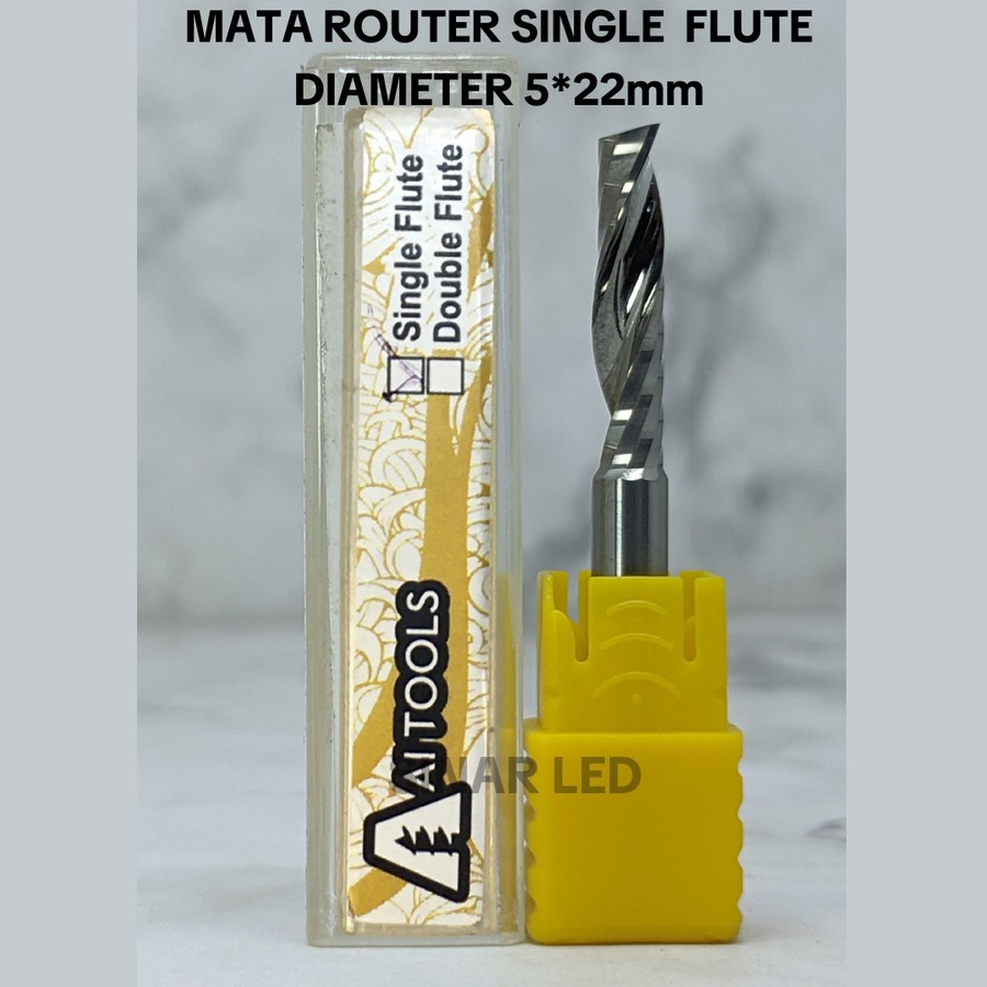 Jual Endmill End Mill Mata router SINGLE FLUTE 1F 5mm router bits ...