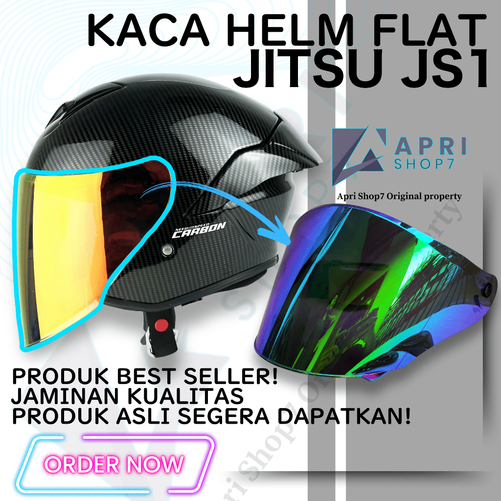 Jual Kaca Helm JITSU JS1 Visor Helmet FLAT venom open jitsu jsone js 1 ...