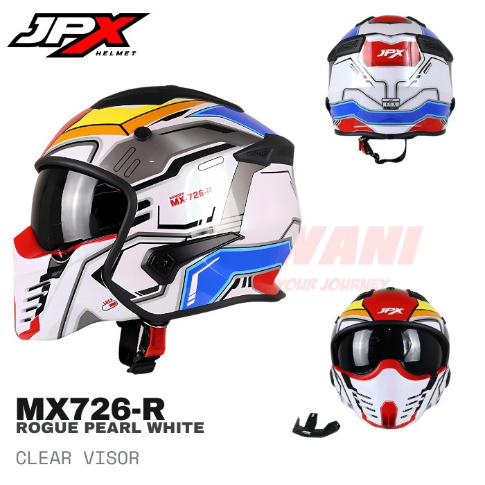 Jual Helm JPX Full Face MX-726R MX726 Rogue Pearl White Clear | Shopee ...