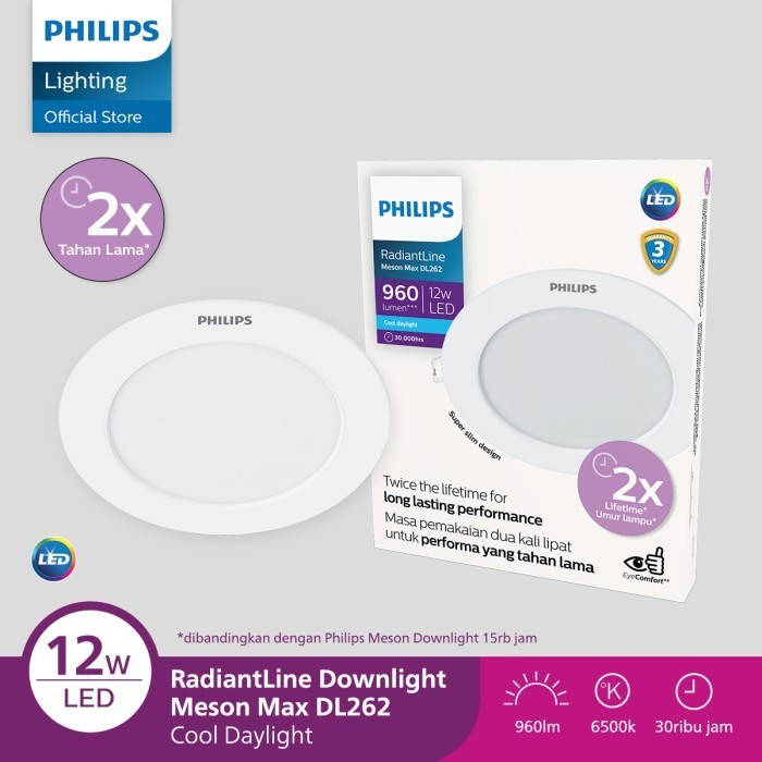 Jual Lampu Philips RadiantLine Downlight Meson Max DL262 12W D150 65K ...
