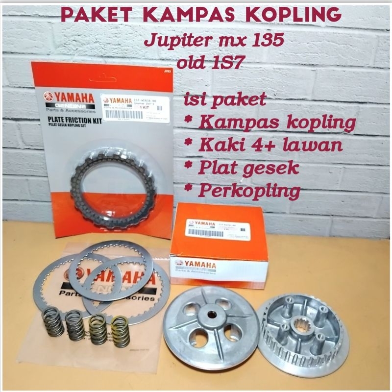 Jual paket kampas kopling KOMPLIT motor yamaha jupiter mx 135 old 1S7 kopling kaki manual ...