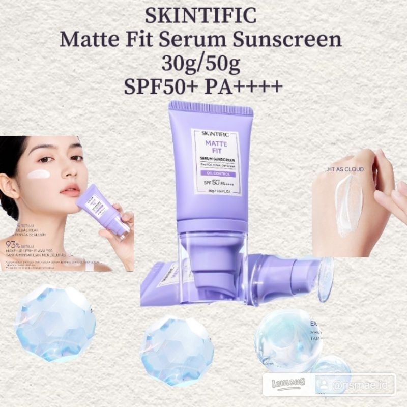 Jual [NEW] SKINTIFIC - Matte Fit Serum Sunscreen 30g/50g SPF50+ PA ...