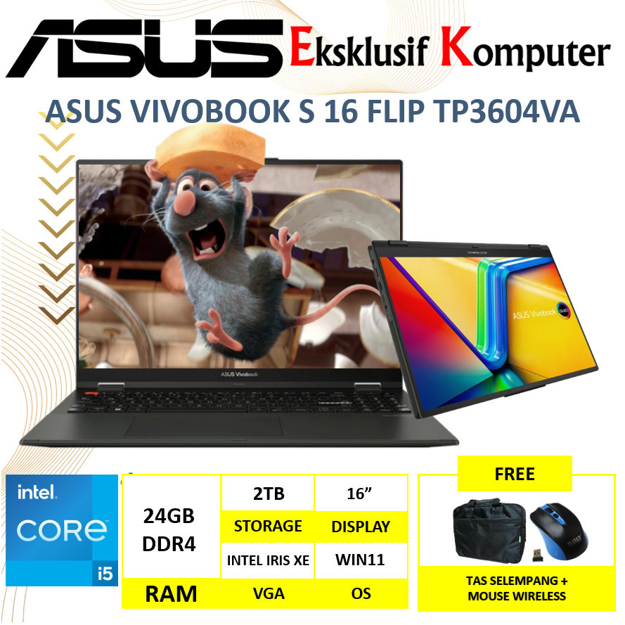 Jual Laptop Asus Vivobook S16 Flip TP3604VA Intel i5 13500H 16GB 2TB ...