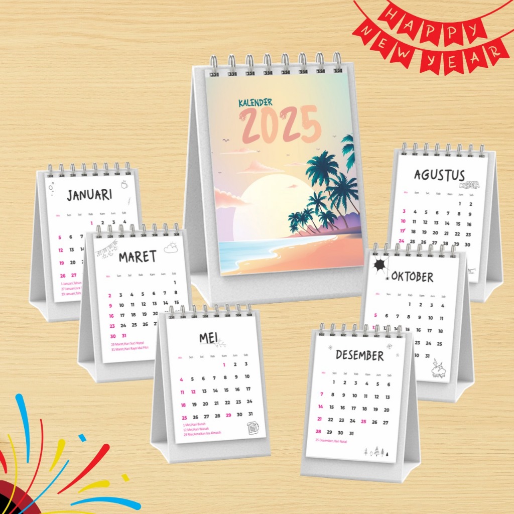 Jual Kalender Meja Mini 2025 Ukuran Compact - Praktis untuk Meja Kerja ...