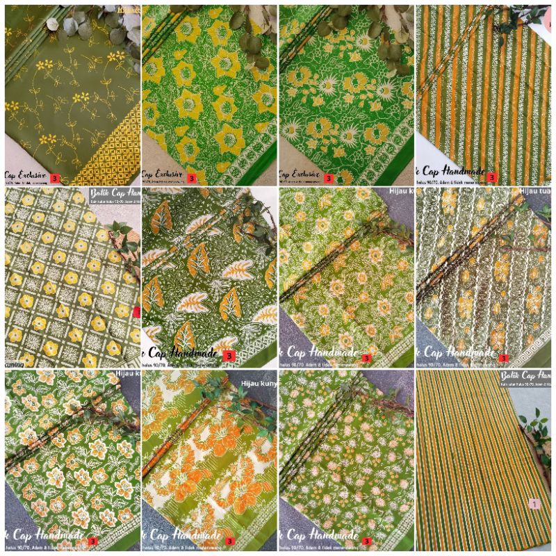 Jual KAIN BATIK CAP WARNA HIJAU MUDA IJO KUNING | Shopee Indonesia