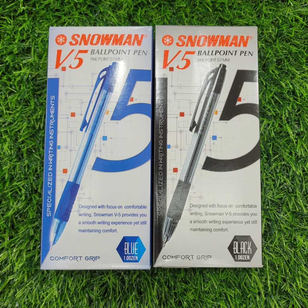 Jual Pulpen Pena Snowman V5 Tinta Hitam & Biru 0,7mm | Shopee Indonesia