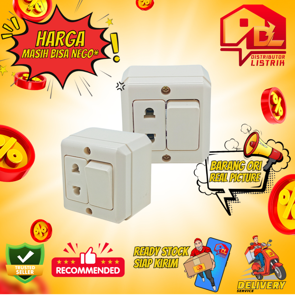 Jual SAKLAR+STOP KONTAK ENGKEL TANAM/Broco Universal Socket Outlet and ...
