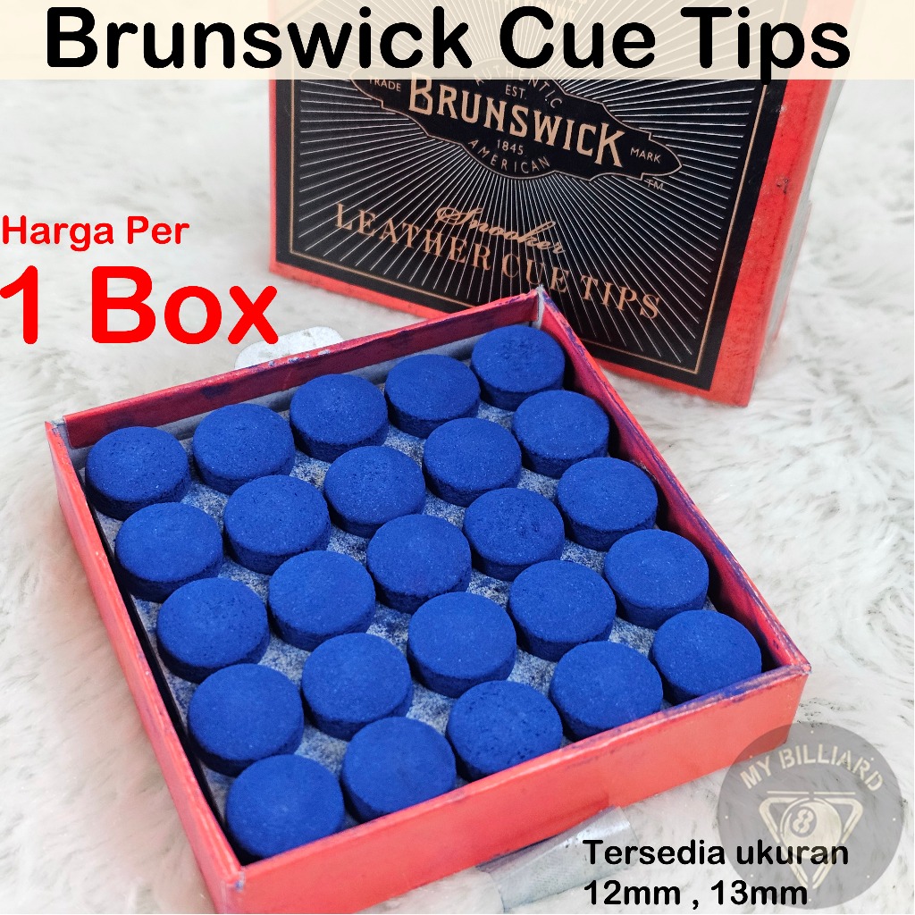 Jual Brunswick Cue Tip 12mm 13mm Box isi 50 pcs Billiard - Master Tip ...