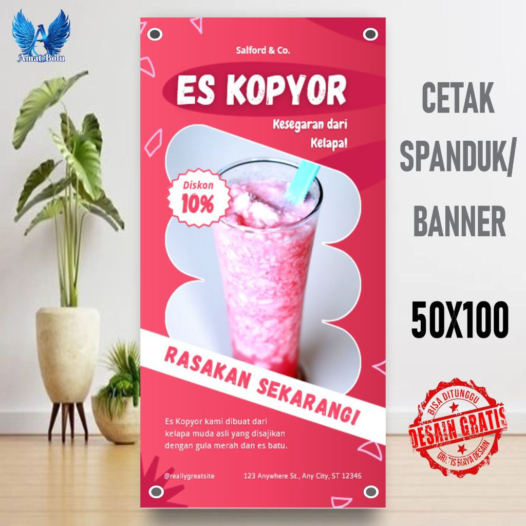 Jual Spanduk Banner ES KOPYOR Costom Desain | Shopee Indonesia