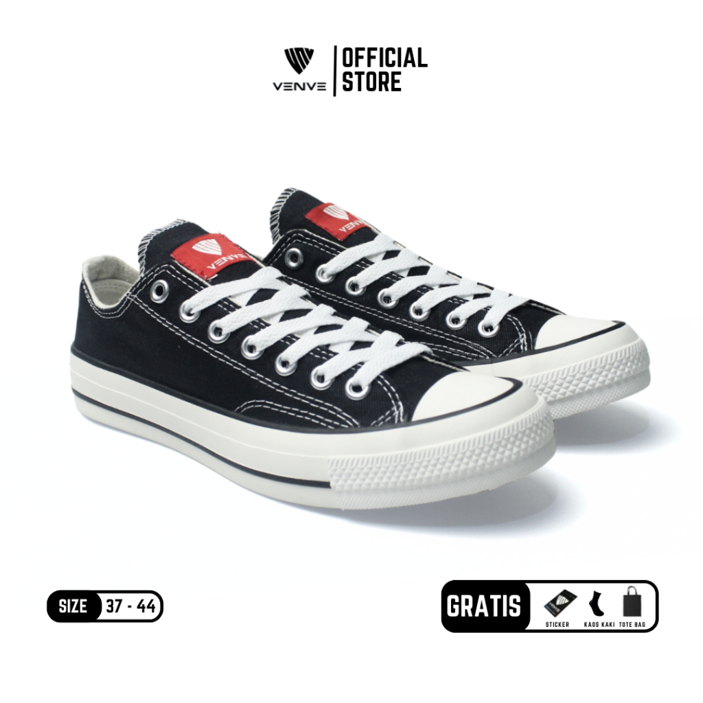 Jual VENVE - Retro Low Hitam Putih Sepatu Sneakers Casual Pria Wanita ...