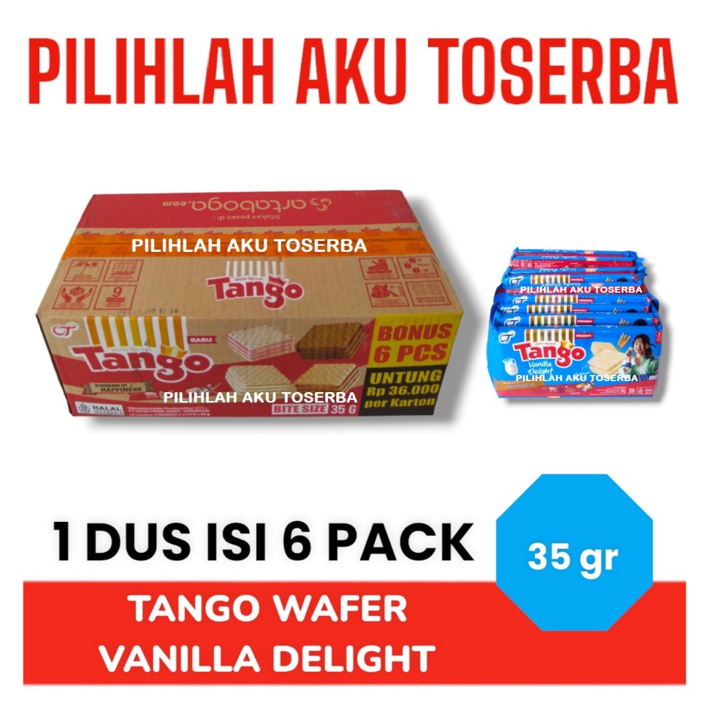 Jual Tango Wafer VANILLA DELIGHT 35 gr - ( HARGA 1 KARTON ISI 6 PACK ...