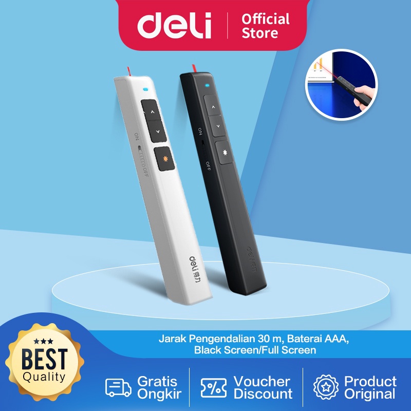 Jual Deli Laser Pointer Presenter Wireless USB Pen Laser Presentasi PPT ...