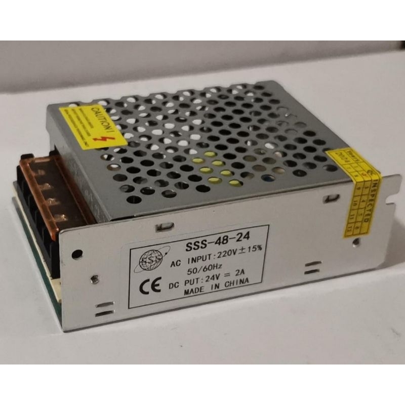 Jual Power Supply Adaptor 24V 2A SSS-48-24 Model Jaring Rongga Besi Input 220V AC Output 24V DC ...
