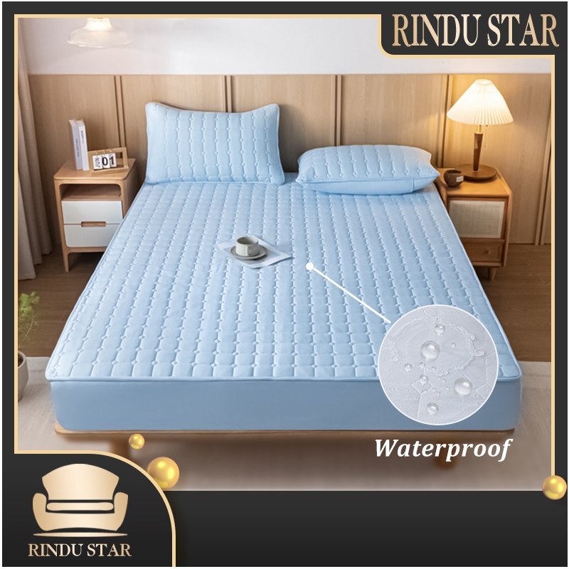 Jual Warna polos Sprei Anti Air/ Sprei Protector bermotif / Sprei anti ...