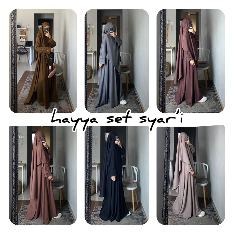 Jual HAYYA SET SYARI READY KIRIM | ABAYA SET KHIMAR SYARI | Shopee ...