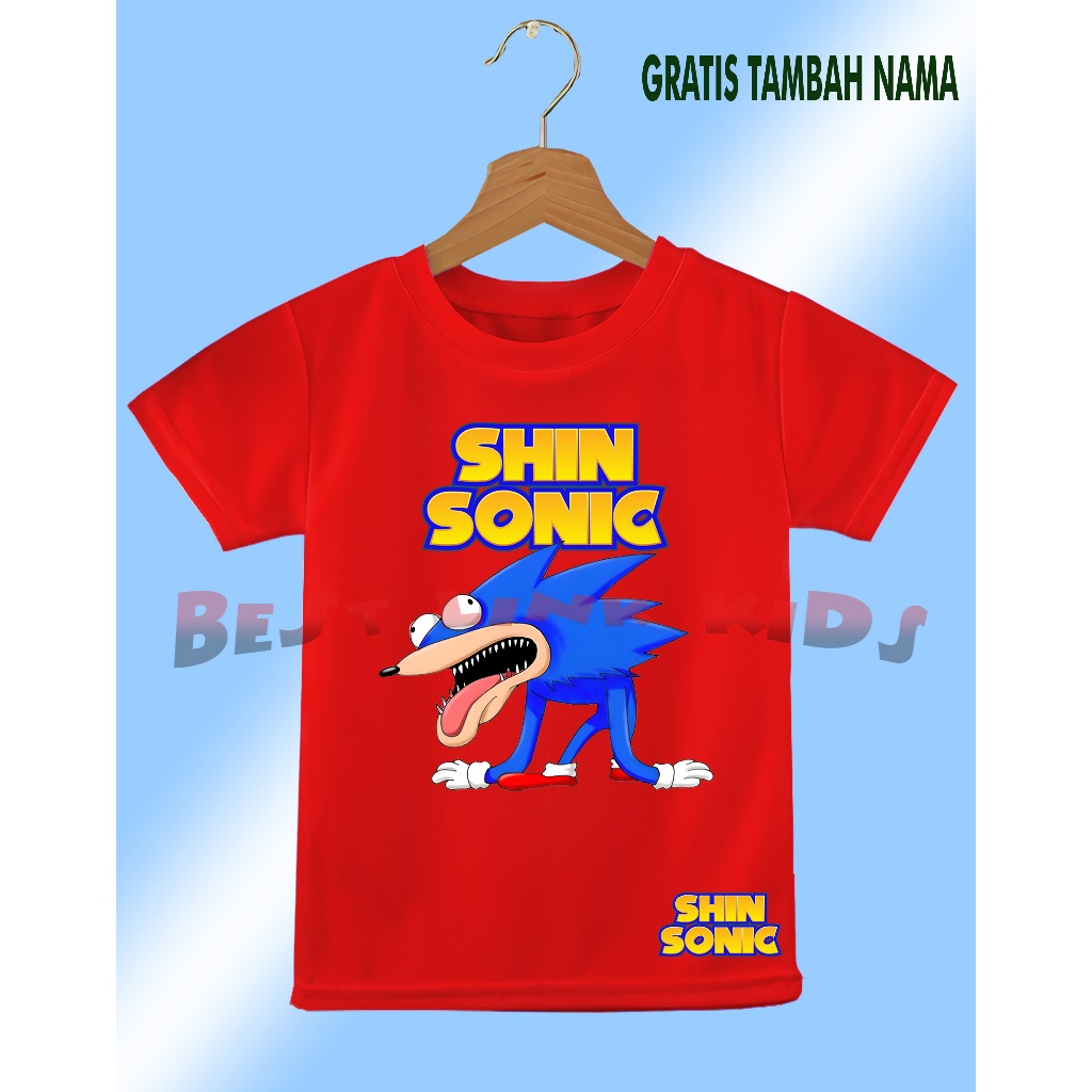 Jual Baju Atasan Anak Shin Sonic Atasan Kaos Anak Shin Sonic Free Nama ...
