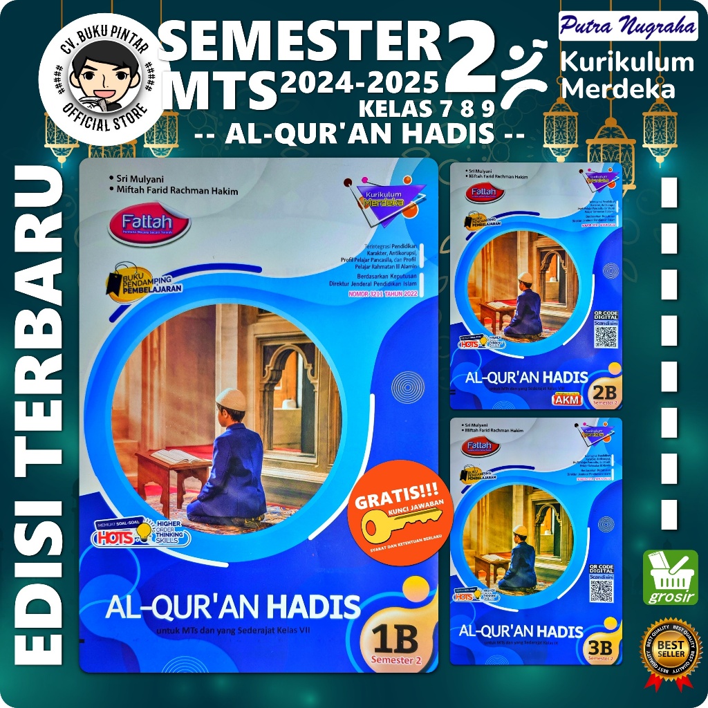 Jual LKS AL QURAN HADIS HADIST MTS SMP KELAS 7 8 9 SEMESTER 2 2024-2025 KURIKULUM MERDEKA KURMER ...