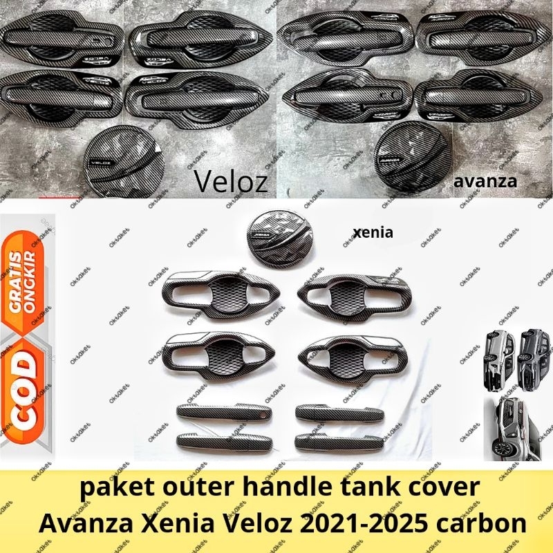 Jual paket outer handle tank cover Avanza Xenia Veloz 2022 2023 2024 2025 Full Carbon | Shopee ...