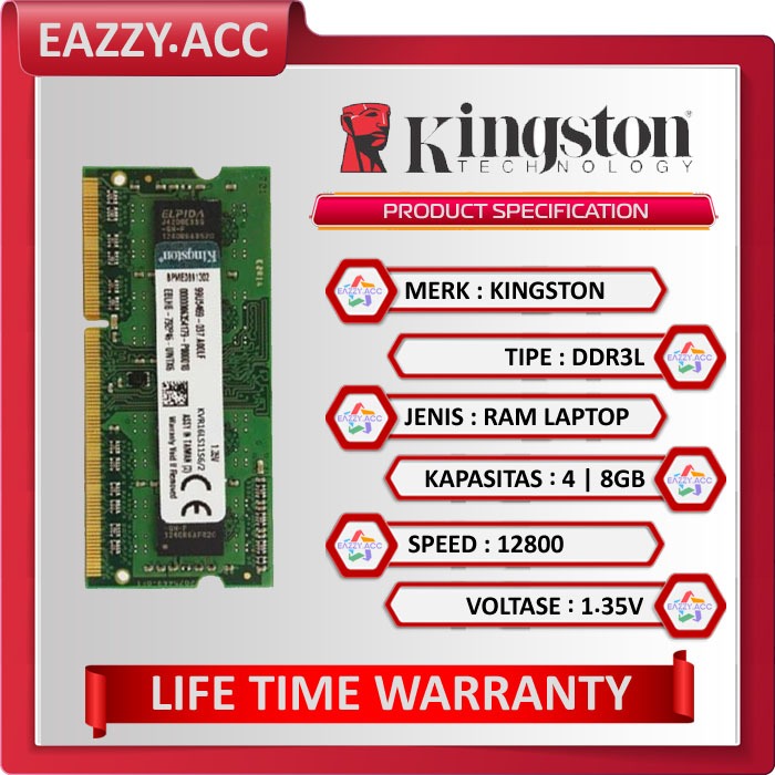 Jual RAM / MEMORY LAPTOP KINGSTON DDR3L 4GB / 8GB SODIMM | Shopee Indonesia