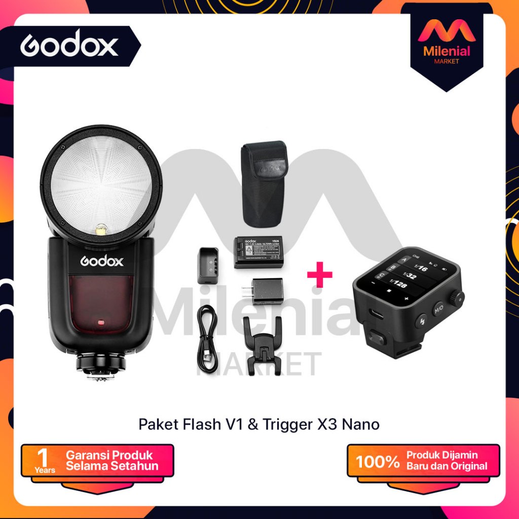 Jual Paket Flash Godox V1 with Trigger X3 Nano | Shopee Indonesia