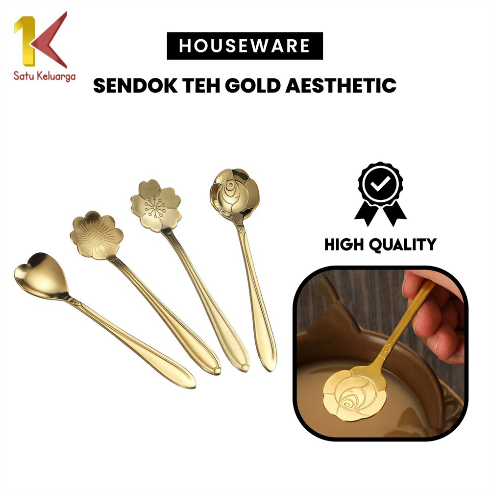 Jual 1K Sendok Teh Sendok Kopi Stainless Kecil Motif Bunga C766 Sendok ...