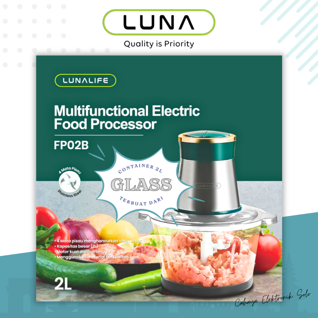 Jual Blender LunaLife Kaca 2 Liter FP02B atau Plastik 750mL MFP7 ...