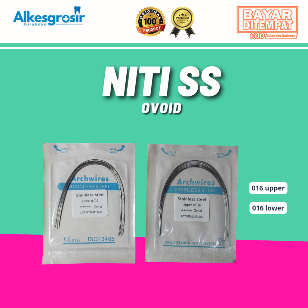 Jual Niti SS Stainless Steel 16 Upper Lower Wire Ortho Kawat Behel Gigi ...