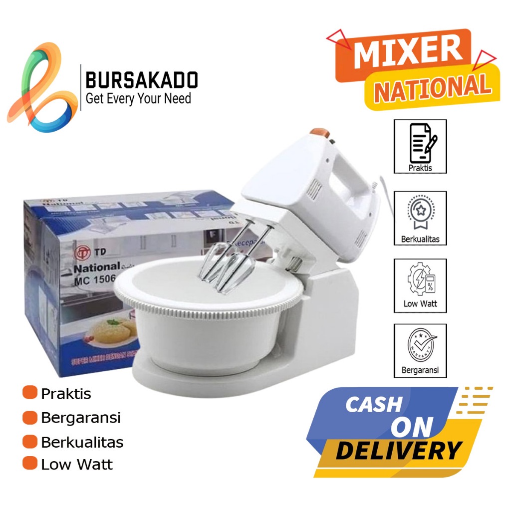 Jual Mixer National Alat Pembuat Kue Dan Adonan Plus Mangkuk Putar ...