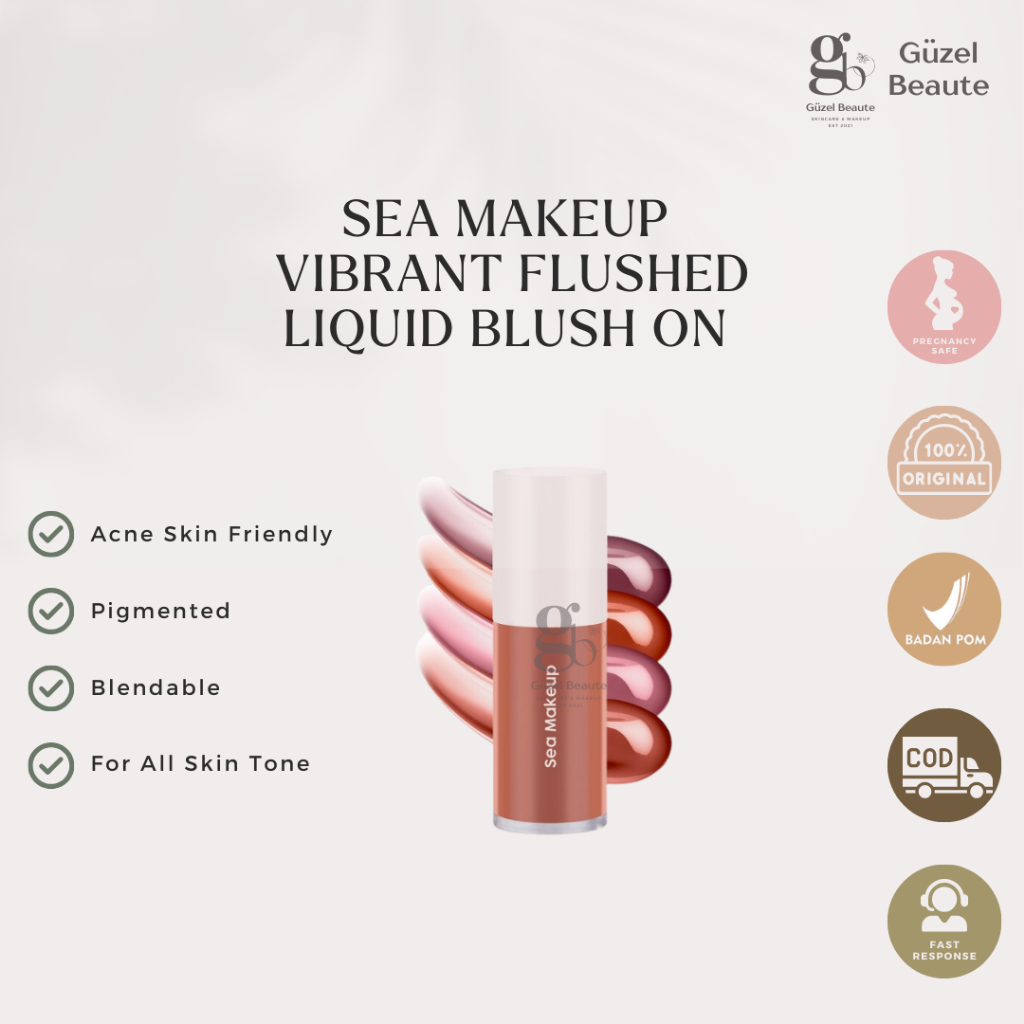 Jual Guzel Sea Makeup Vibrant Flushed Liquid Blush On Cair | Shopee Indonesia