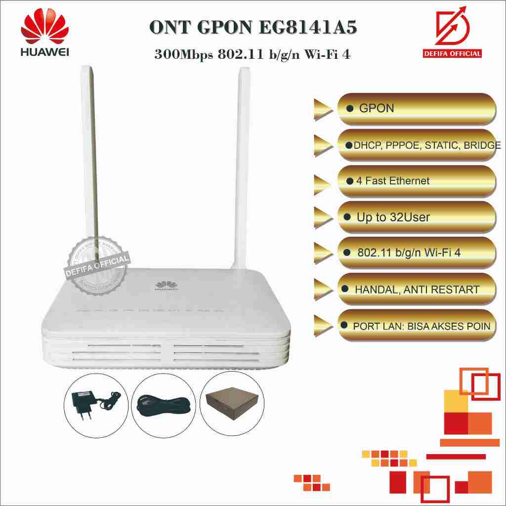 Jual Modem FTTH Wifi Wireless Router Huawei EG8141A5 ONT GPON EPON | Shopee Indonesia