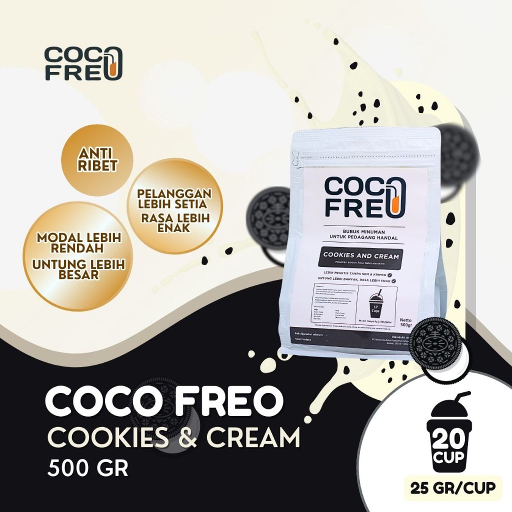 Jual Bubuk Minuman Cookies and Cream Powder - Cocofreo | Shopee Indonesia