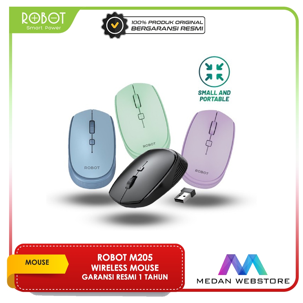 Jual ROBOT M205 Mouse Wireless Power ON/OFF M205 Cocok untuk PC LAPTOP ...