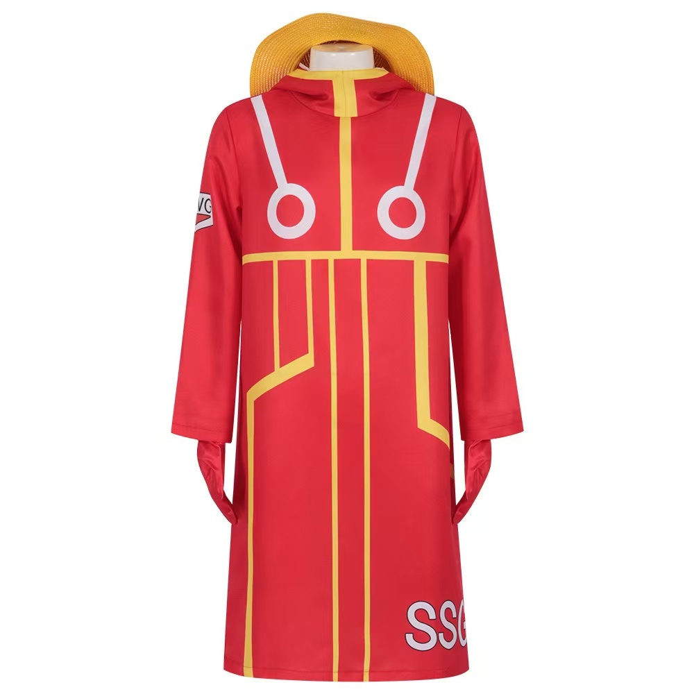 Jual Cosplay costume One Piece Egg Head Island arc Luffy red long ...