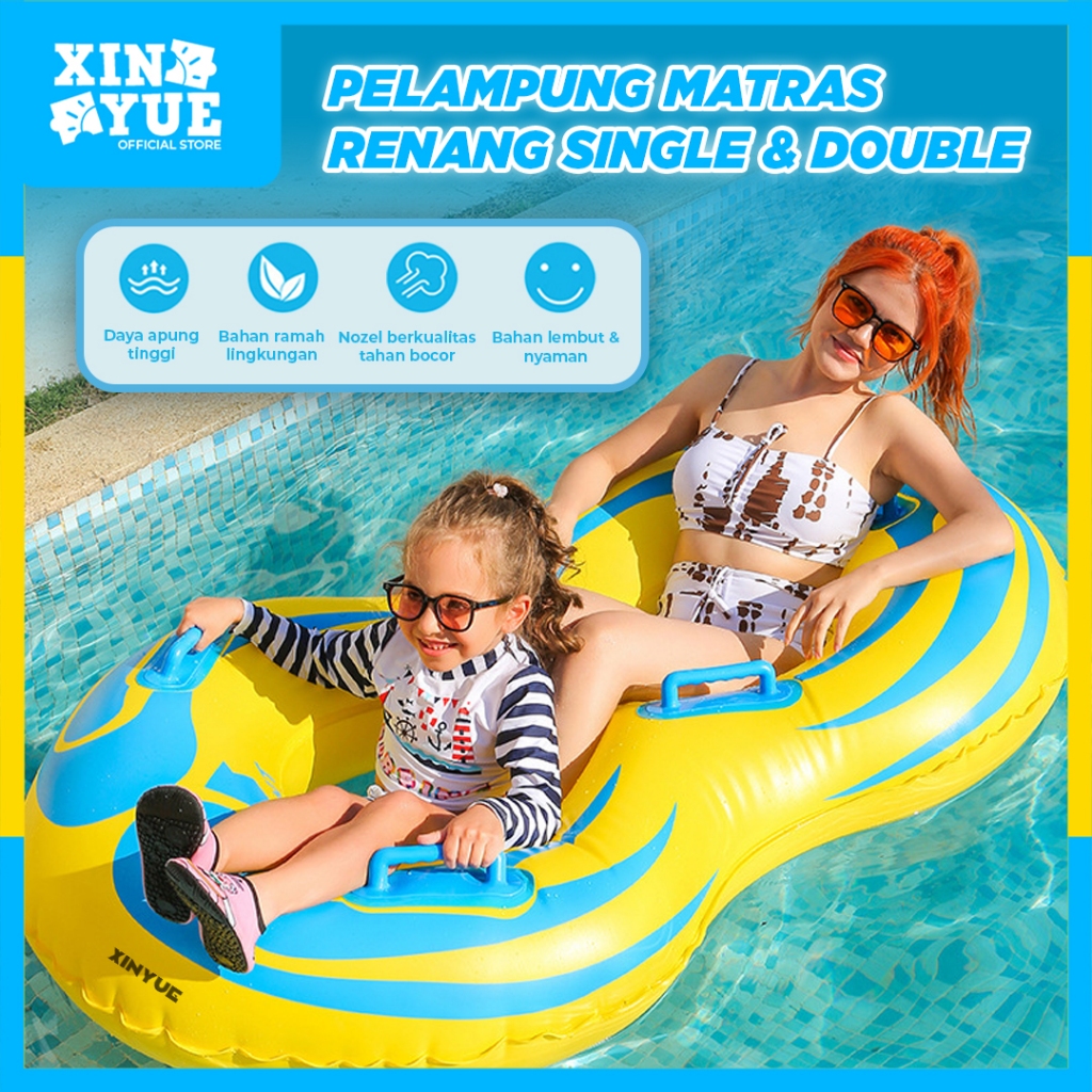 Jual Xin Yue Pelampung Ban Renang Kolam Arus Single dan Double Kuning ...