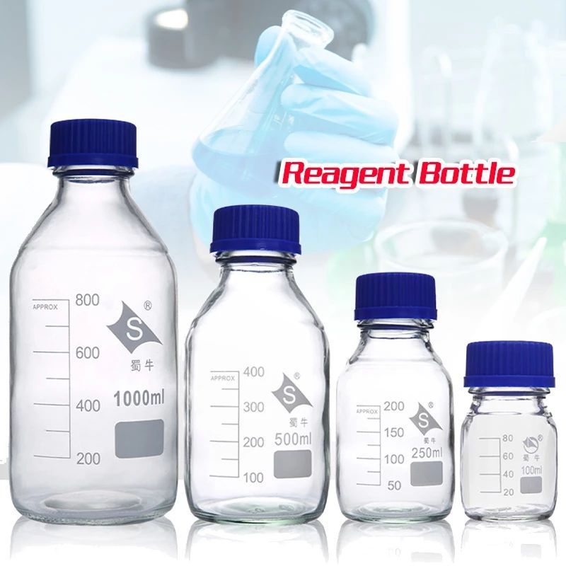 Jual Glass Reagent Bottle Blue Cap Transparent Botol Sampel ...