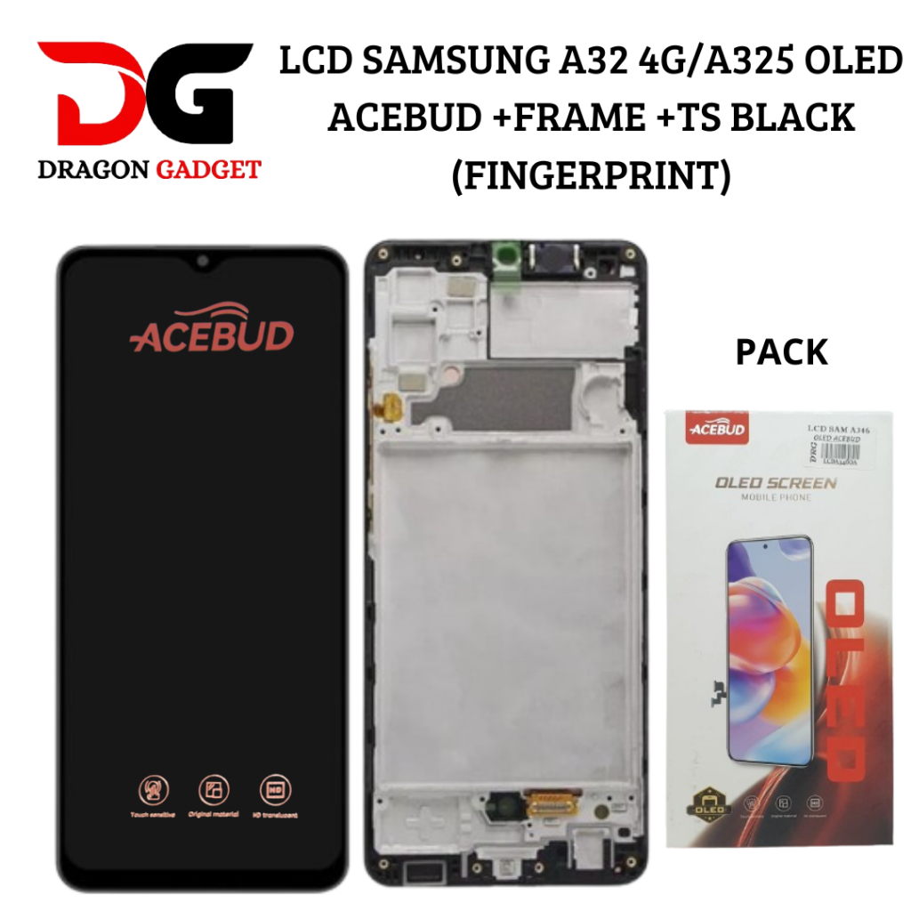 Jual LCD + TOUCHSCREEN + FRAME SAMSUNG A32 4G/A325 OLED ACEBUD +FRAME +TS BLACK (FINGERPRINT ...