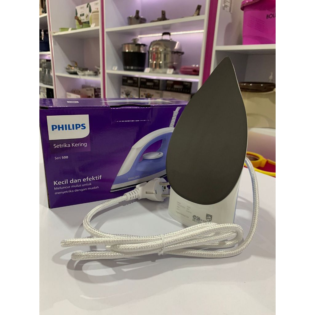 Jual SETRIKA PHILIPS DRY IRON 500 SERIES DST0510 LOW WATT | Shopee ...