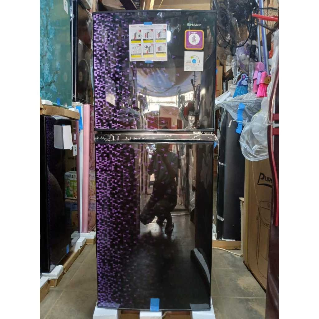 Jual Kulkas Sharp 2 Pintu SJ 236 MGGB/MGGR Warna Merah / Ungu Hitam ...