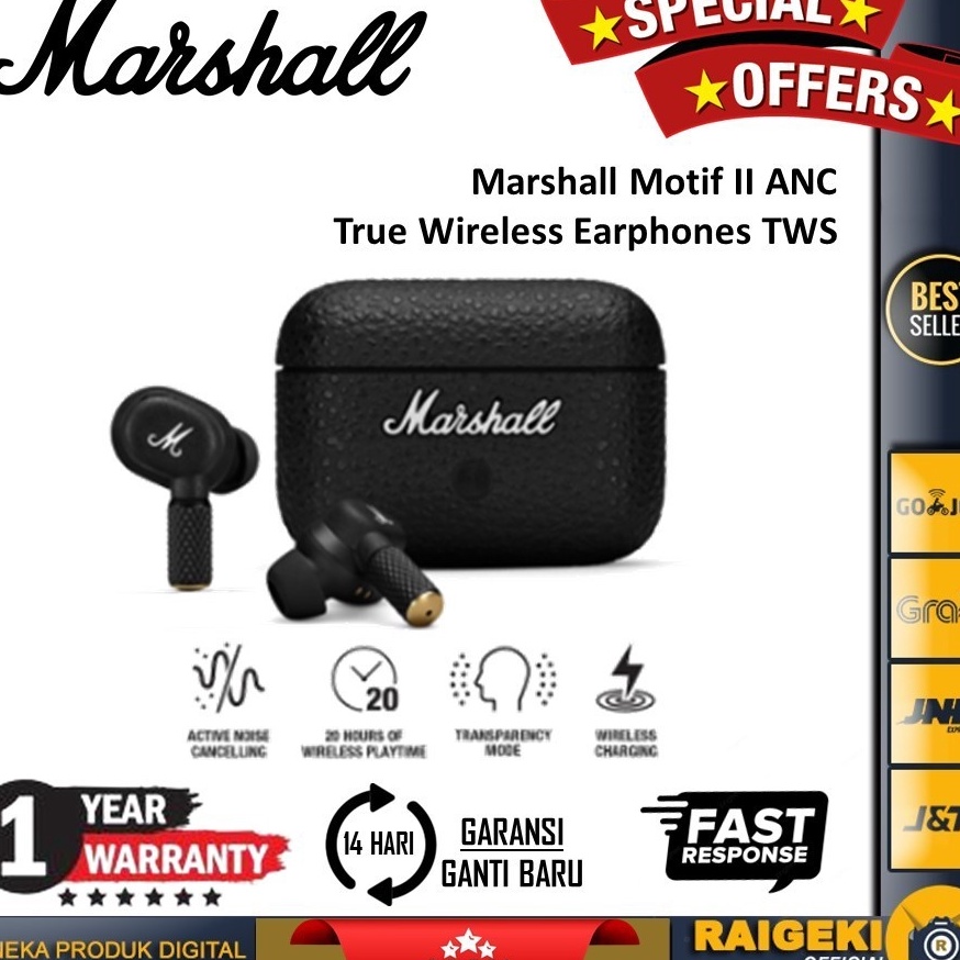 Jual Marshall Motif ii ANC True Wireless TWS Eahone Ear Phone | Shopee ...