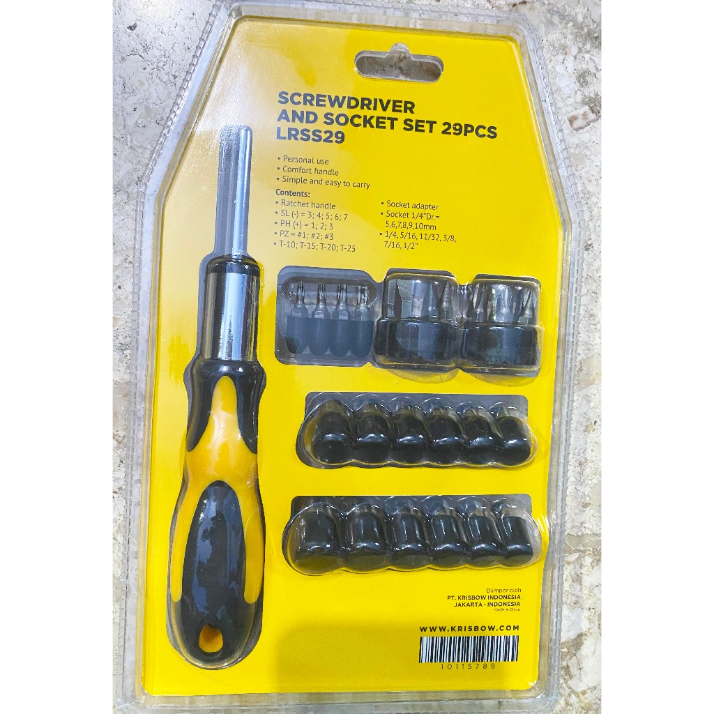 Jual Krisbow Set Obeng Dan Kunci Sok 29 Pcs Screwdriver and Socket ...