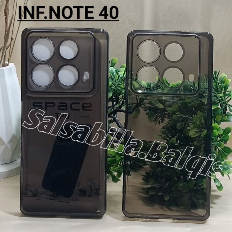 Jual SLIKON CASE CASING SPACE CLEAR BLACK INFINIX NOTE 40 SOFTCASE ...