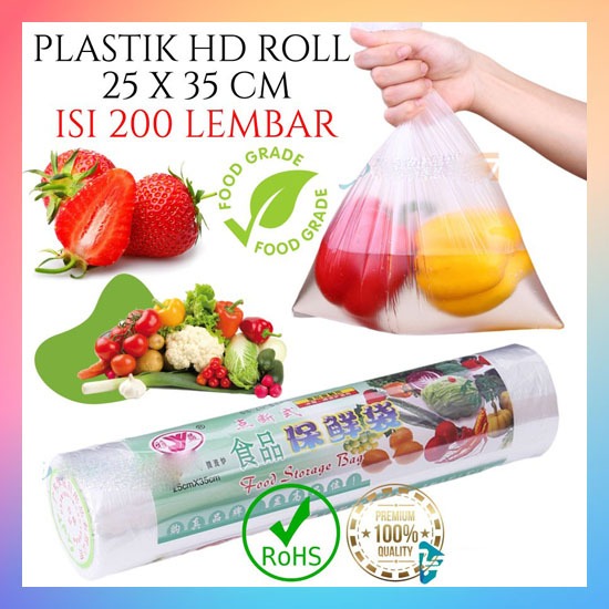 Jual Plastik HD Roll 25 x 35cm Isi 200 Lembar Plastik Buah Sayur ...