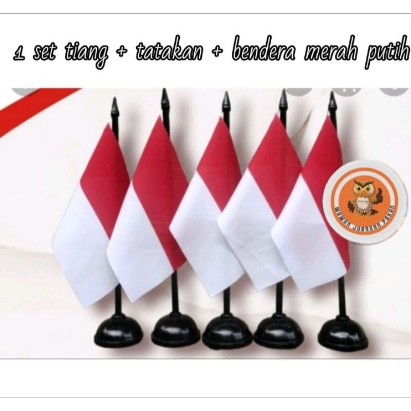 Jual Bendera meja + tiang + tatakan (1set bendera meja merahputih ...