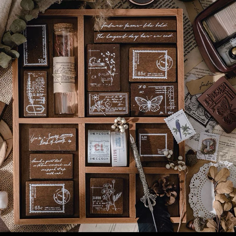 Jual wooden rubber stamp / stempel kayu for scrapbook journal ...