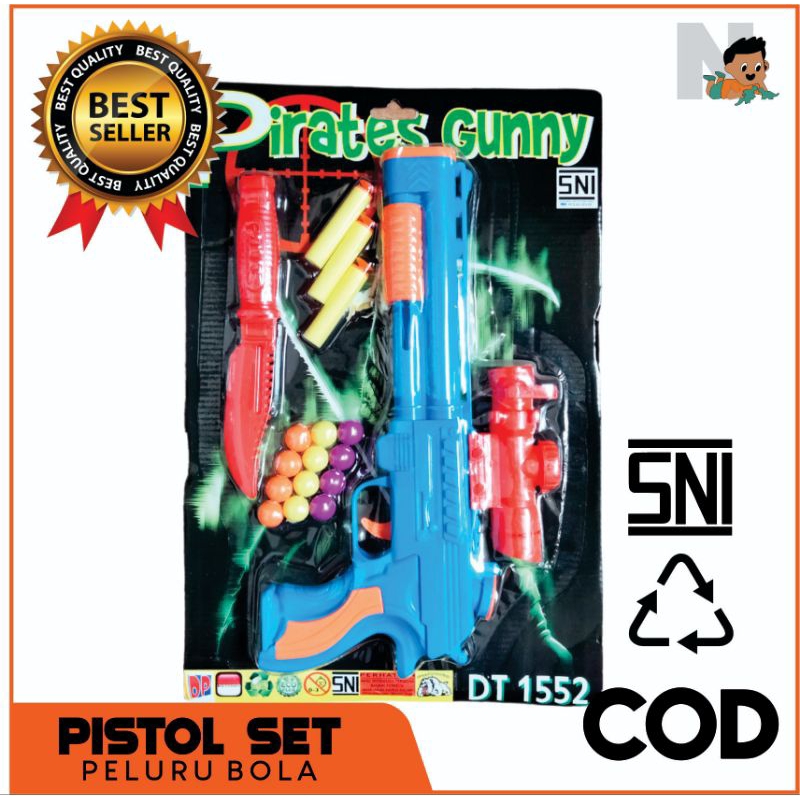 Jual PISTOL MAINAN / PISTOL PELURU SPON / MAINAN PISTOL SET / PIRATES ...